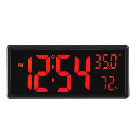 Large Digital Wall Clock LED Number Display, Indoor Temperature ...