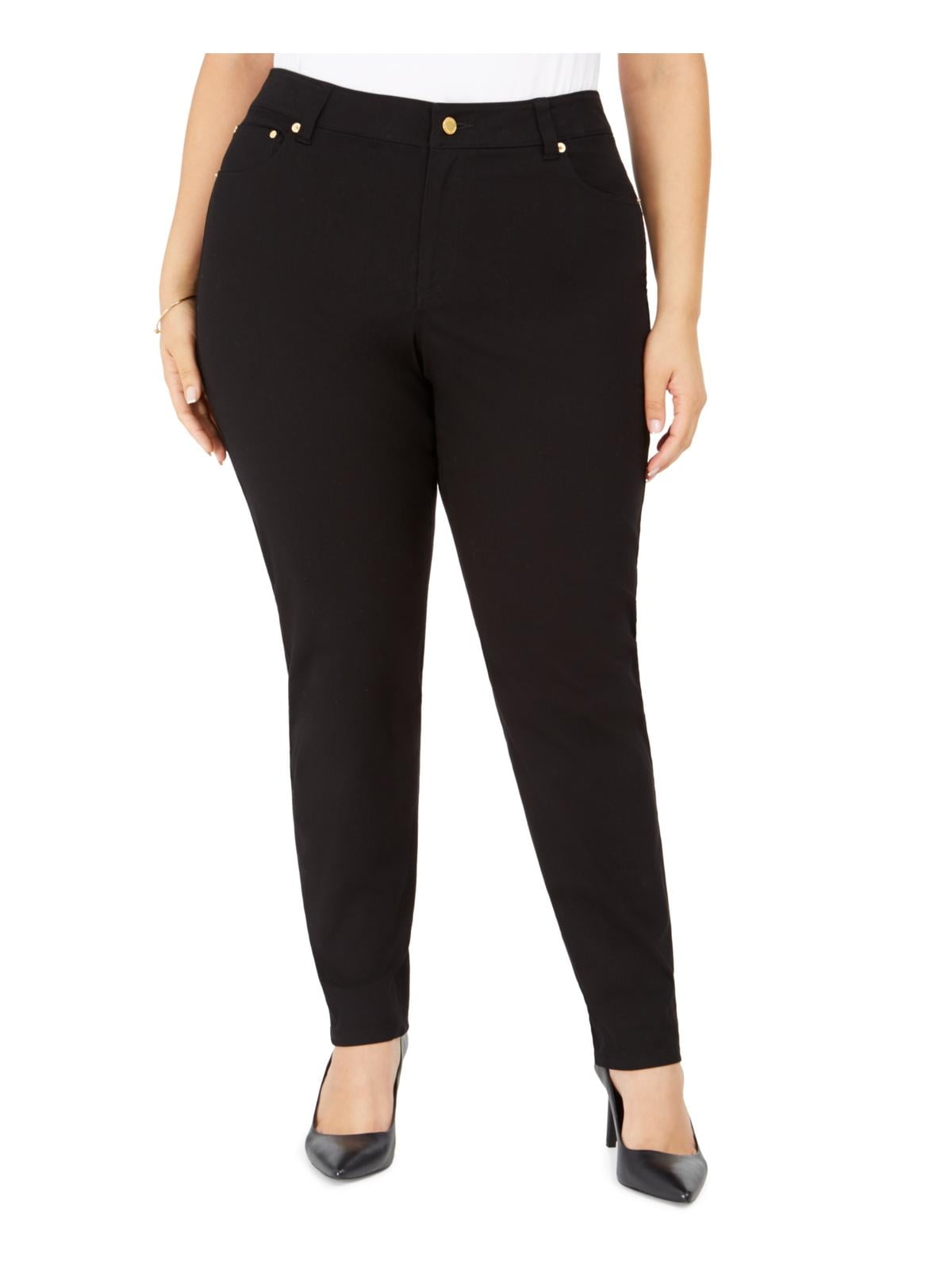 Michael Kors Women's Slimming Solid Izzy Skinny Jeans Black Size 16W ...