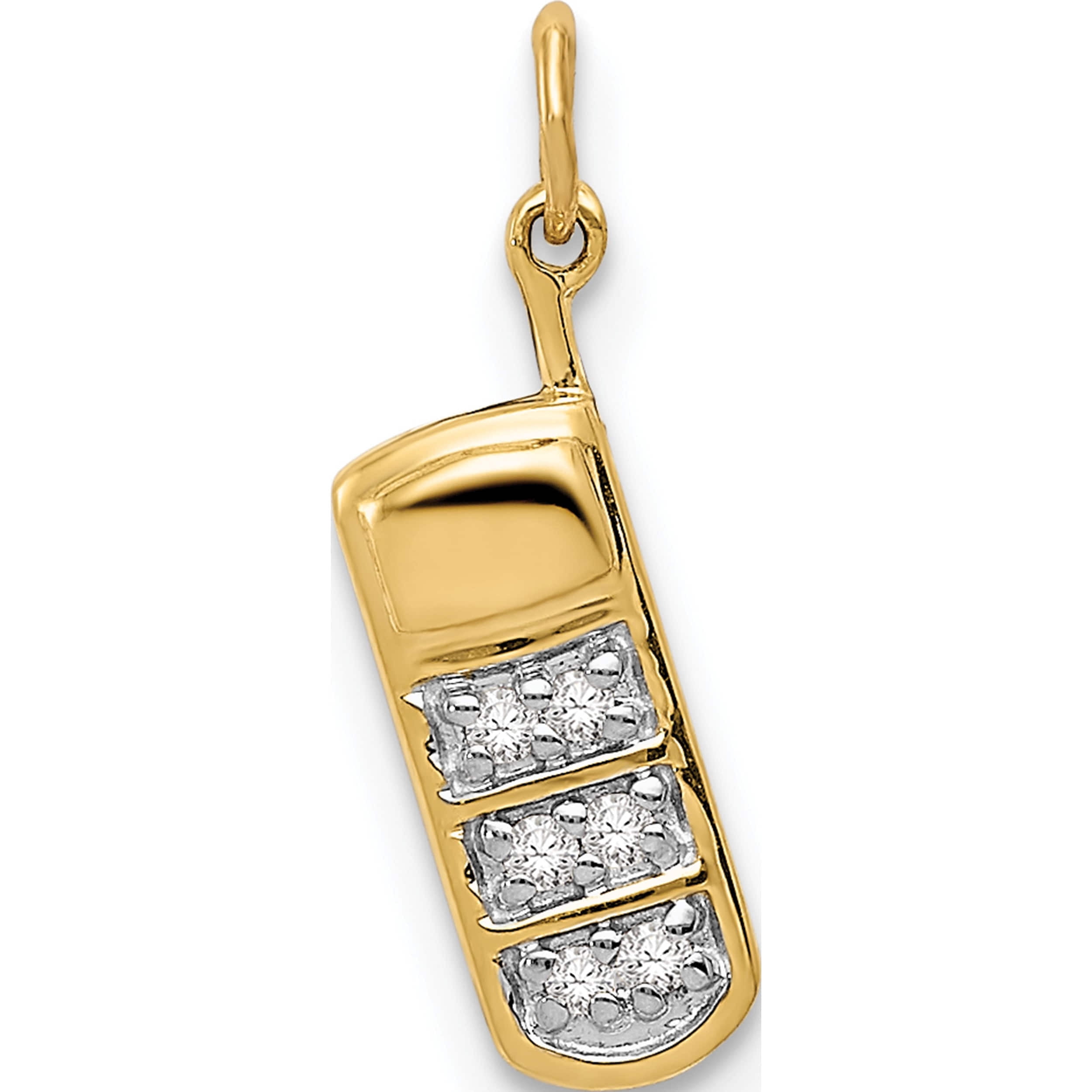 14K Yellow Gold Diamond Cell Phone Charm Made In India pm5197-003-ya ...