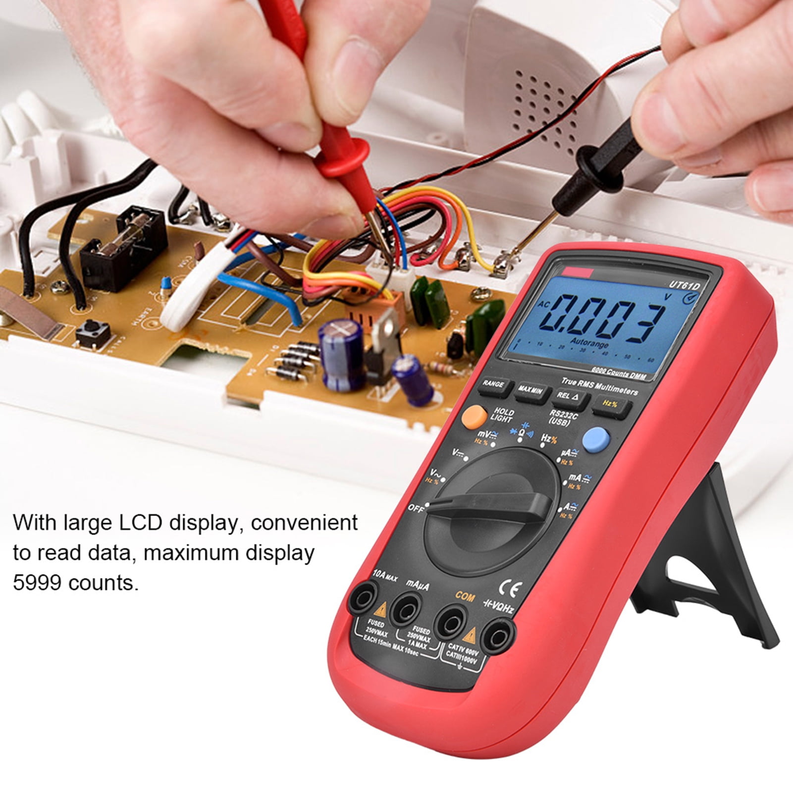 Buy Multimeter, Designed Safely High Resolution Overload Protection ...
