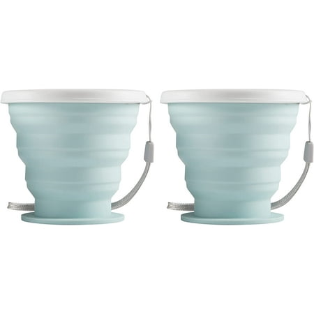 2 Pack Collapsible Travel Cup Silicone Folding Cups Camping Expandable ...