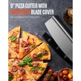 12 Inch Metal Pizza Paddle (12"x 14") with Rocker Cutter & Foldable ...