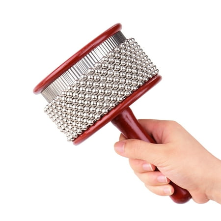 Yeacher Wooden Cabasa Pop Hand Shaker with Metal Beaded Chain ...