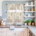 Abstract Kitchen Curtains Valances 3 Piece Set, Boho Minimalist Beige ...
