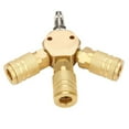 Brass 1/4 Inch 3-Way Air Compressor Coupler Adapter for Pneumatic ...
