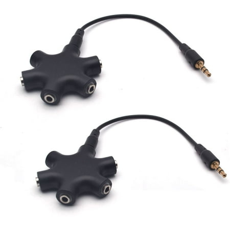 Cables Multi Headphone Splitter 3.5mm 1 to 5 Headset Earphone Jack ...