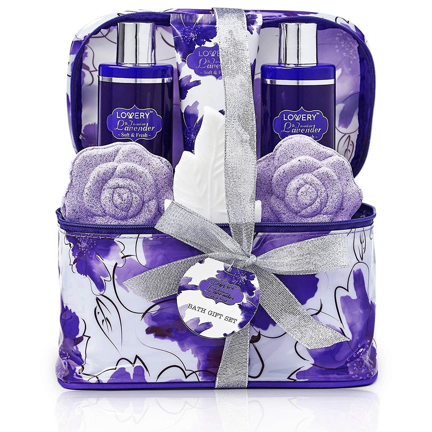 Bath And Body Gift Set For Women Lavender And Jasmine Home Spa Set Bath And Body Gift Set For Women Lavender And Jasmine Home Spa Set