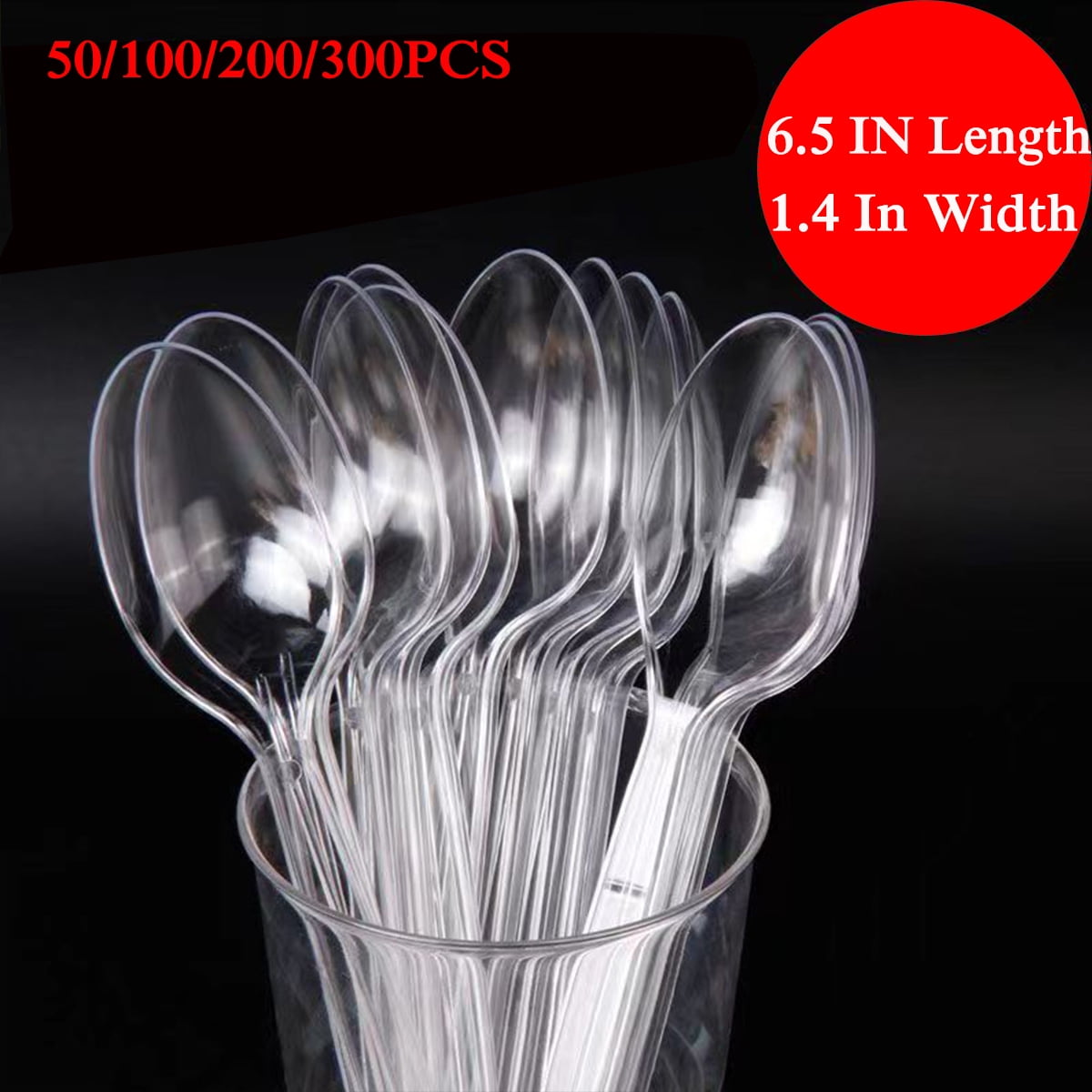 100/200/300/400/500/600 Plastic Spoons | Clear Extra Strong Extra ...