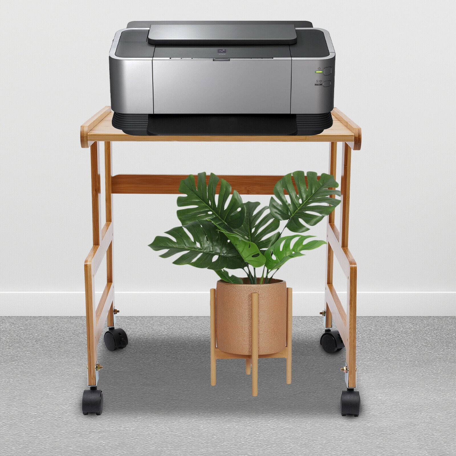 Miumaeov Mobile Printer Stand Holder Storage Shelves Rolling Cart with ...