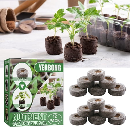 WREESH Seedling-raising Block Flowers Vegetable Compressed Peat Block ...