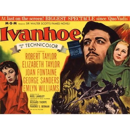 Ivanhoe Elizabeth Taylor Robert Taylor Joan Fontaine 1952 Movie Poster ...