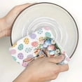 2pcs Multicolor 9 Easter Bunny Dish Towels With Pastel Eggs & Floral ...