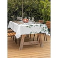 Daisy Eucalyptus Leaf Rectangle Outdoor Tablecloth with Umbrella Hole ...