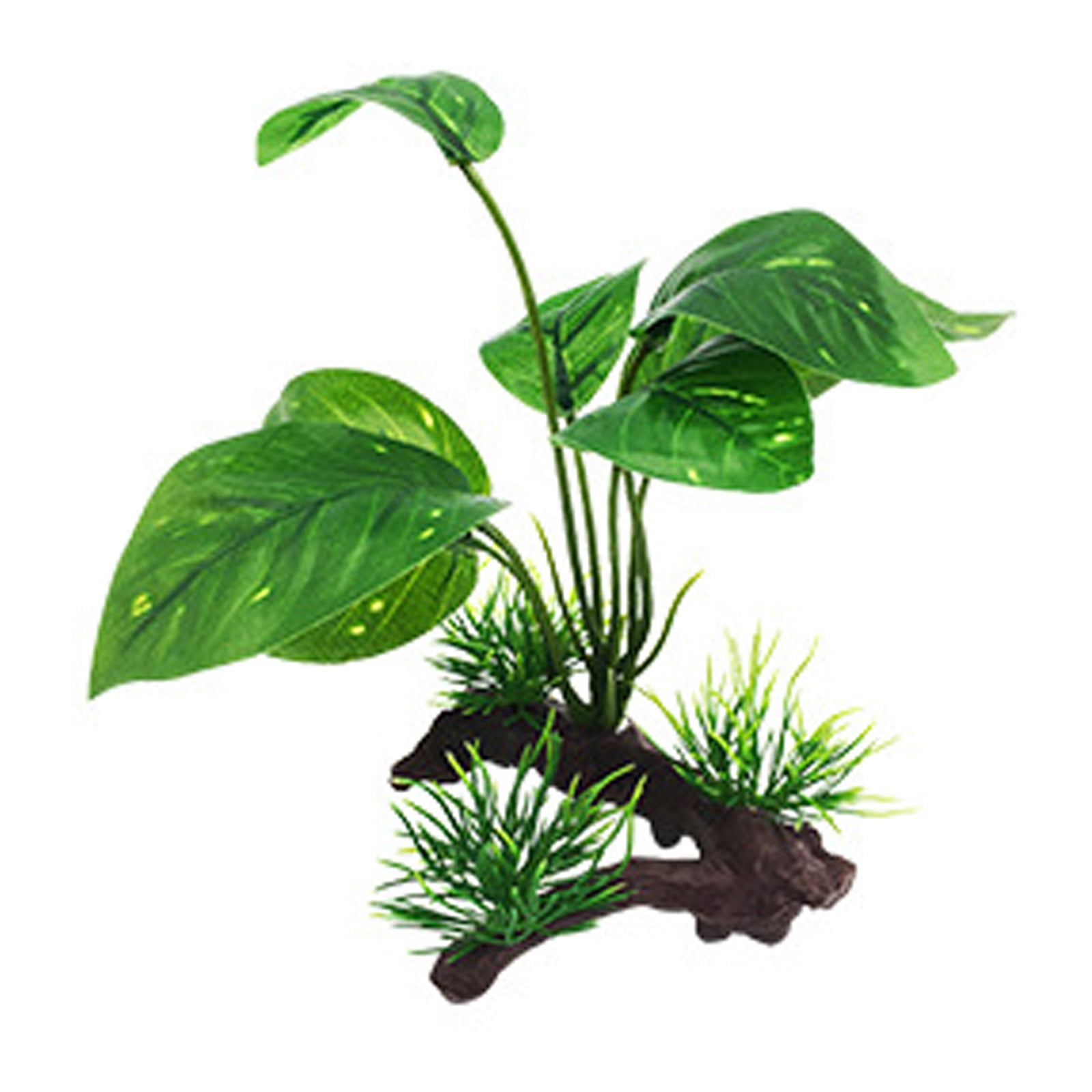 HESITONE Aquarium Decor Artificial Driftwood Twigs with Plastic Plant ...