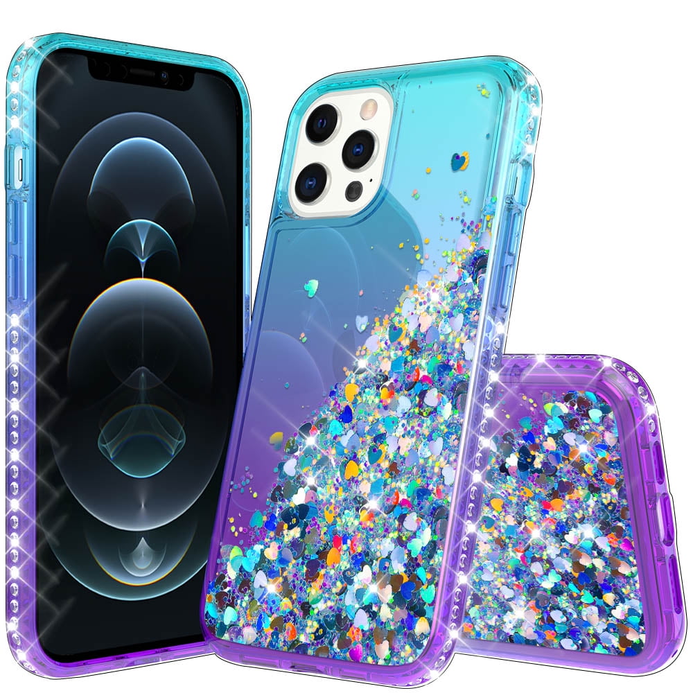 NIFFPD Phone Case iPhone 14 Plus Bling Glitter Quicksand Sparkle Clear ...