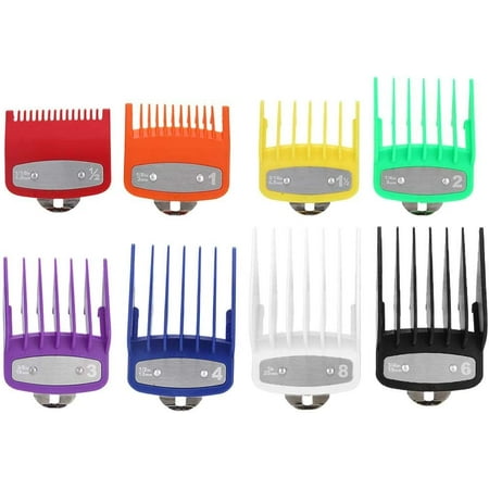 Hair Clipper, Portable Rainbow Color Guide Comb Set - 8 Sizes Colored ...
