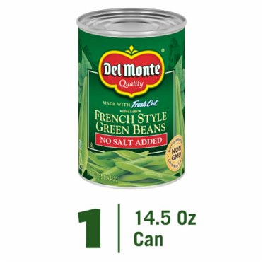 Del Monte Seasoned French Style Green Beans, Vegetables, 14.5 oz Can ...