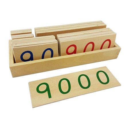 IFIT Montessori Large Wooden Number Cards with Box (1-9000), Montessori ...