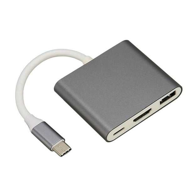 Eje multipuerto, 3 en 1 tipo eje USB USB de C, adaptador multipuerto de C, rendimiento lleno de ...