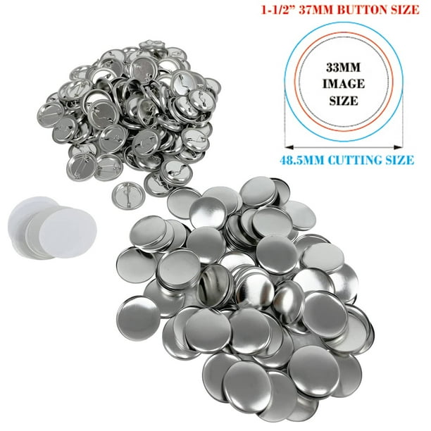 Techtongda 1.4" 37mm Pin Back Button Parts Round Button Parts Metal ...