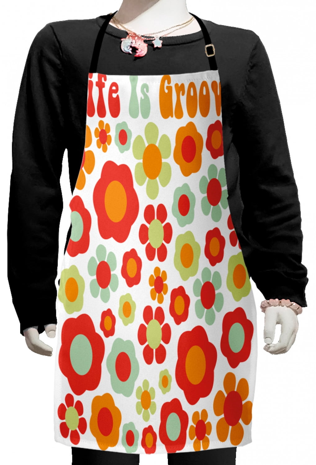 Groovy Kids Apron, Life is Goofy Petals of Retro Colors Old Fashioned ...