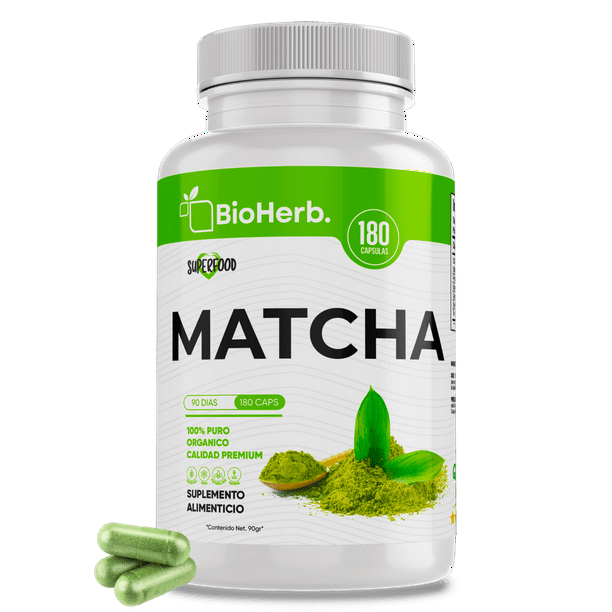 Matcha 100% Puro BioHerb 180 cápsulas 500mg orgánico natural para 90 días | Walmart en línea