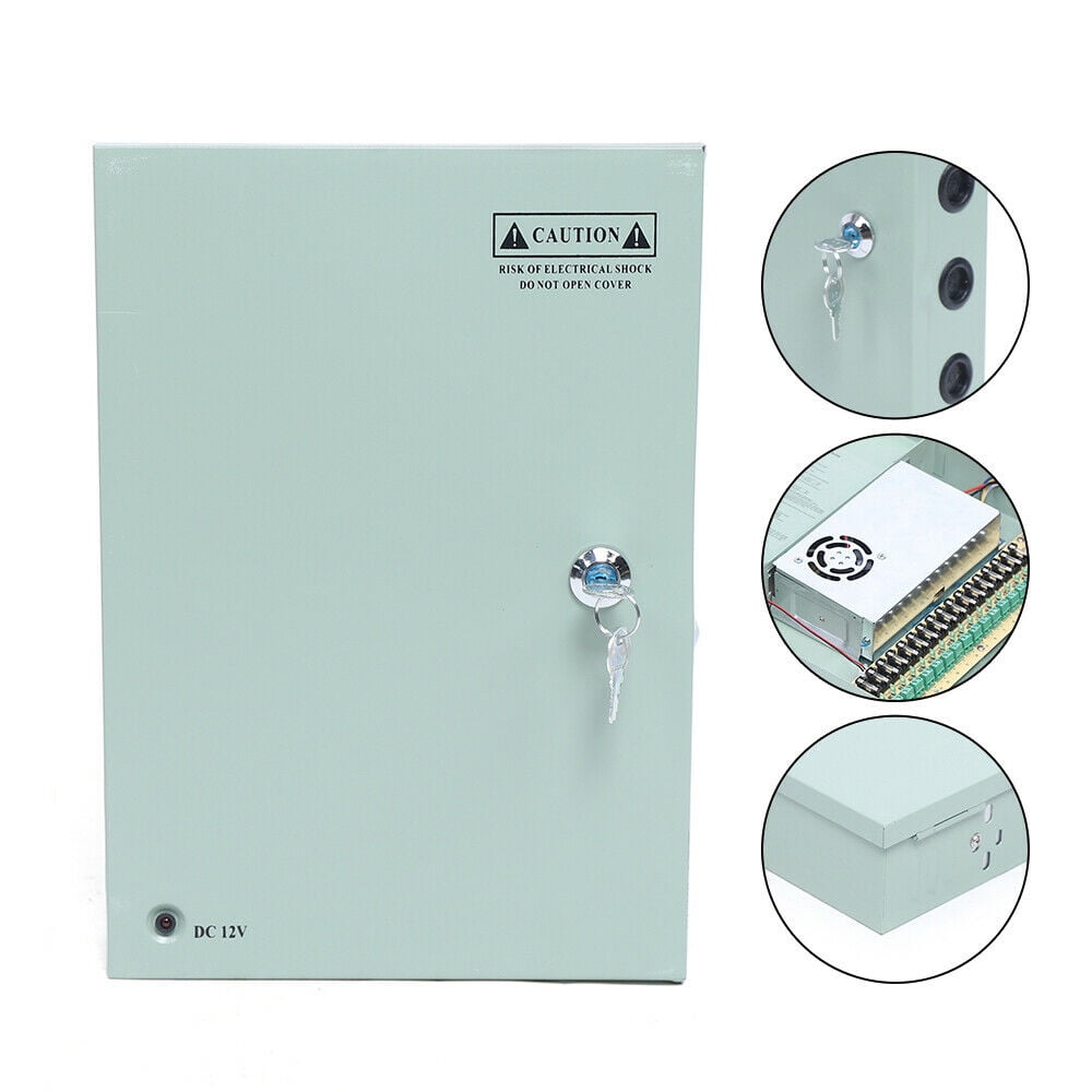 18CH LED Power Supply Box DC 10V 20A for CCTV Security Camera ...