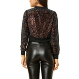 Allegra K Women's Sequin Sparkle Zipper Cropped Bomber Jacket XS Apricot - Walmart.com