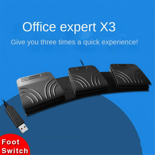 Qtmnekly USB Foot Pedal PC Triple Foot Switch Keyboard Pedal Customized ...