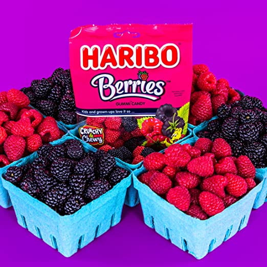Buy Haribo Gummi Candy, Black and Red Crunchy and Chewy Berries, (2 ...