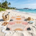 Boho towels a pattern of shells on a pink background beach-towels extra ...