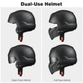 AHR Motorcycle Helmet Open Face w/ Detachable Chin Guard Visor DOT ...