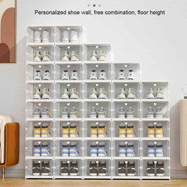 Maytalsory 3 Pieces Shoe Box Organizer Transparent Foldable Drawer Shoes Cabinet Dustproof ...