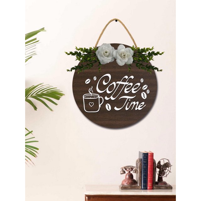 Eveokoki Coffee Time Sign Rustic Wood Coffee Sign Farmhouse Coffee Bar ...