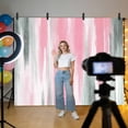 12x8ft Photo Backdrop, Pink Gray Soft Polyester Backdrop Curtains ...