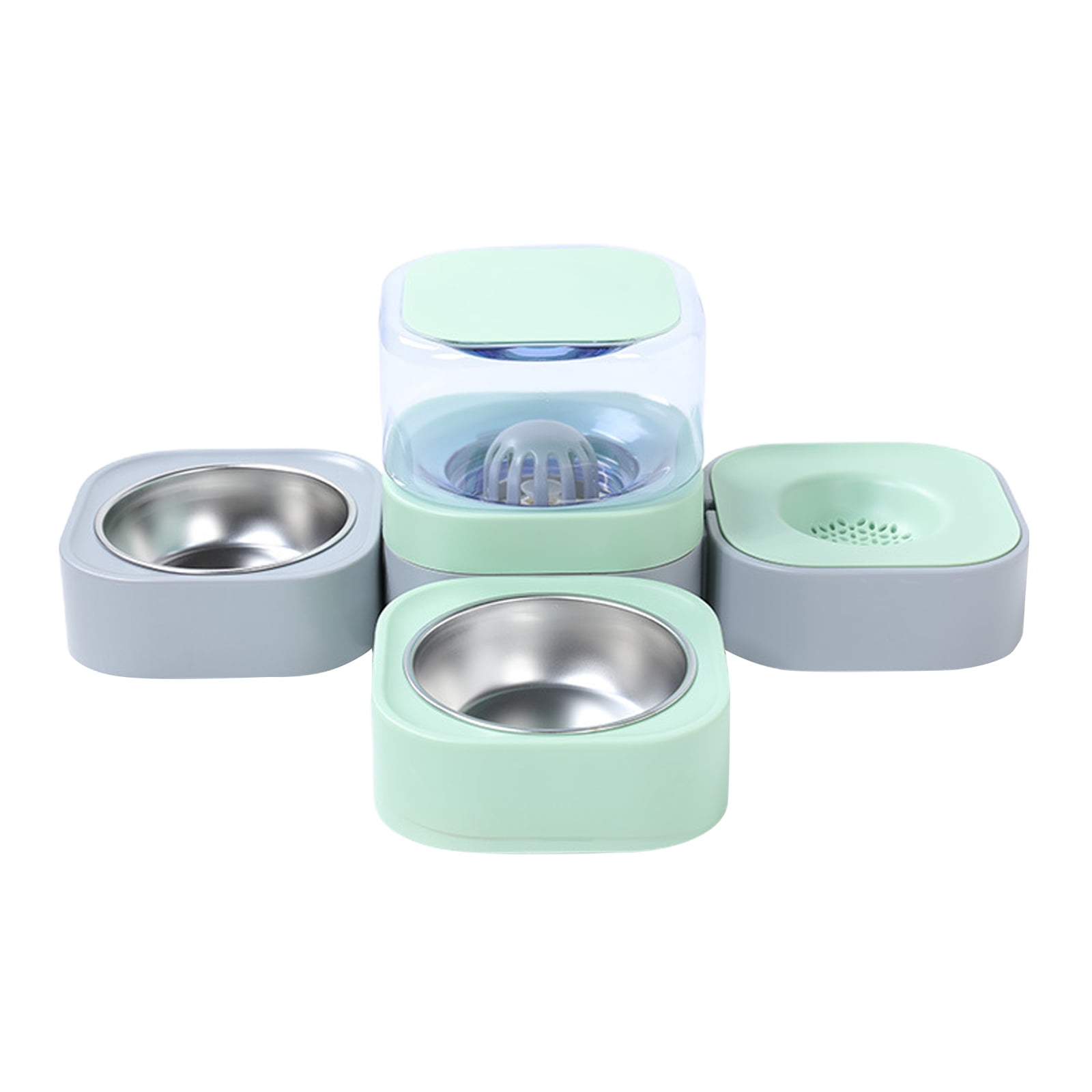 Automatic Cat Feeder for Two Cats,Dry Food Dispenser with Two Stainless ...