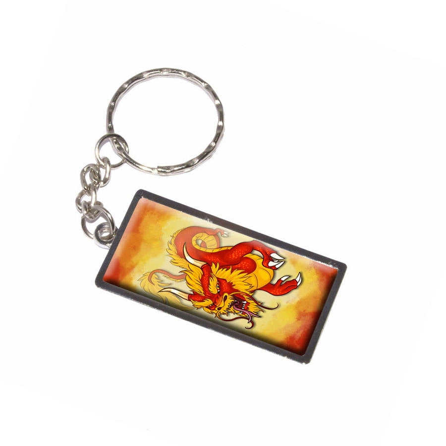 Chinese Dragon Red Serpent Asian Keychain Key Chain Ring - Walmart.com