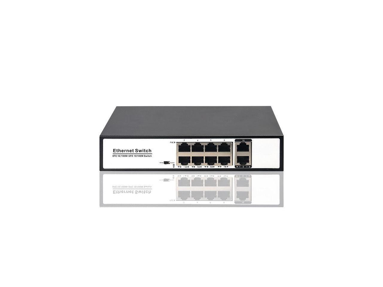 10-port intelligent POE switch 100Mbps With 8+2 100M monitoring - Smart ...