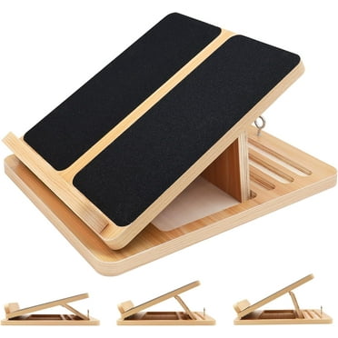 Navaris Slant Board Calf Stretcher, Adjustable Wooden Incline Wedge ...