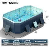 MONEHANE Foldable Swimming Pool, Indoor Outdoor Above Ground Pools,Non ...