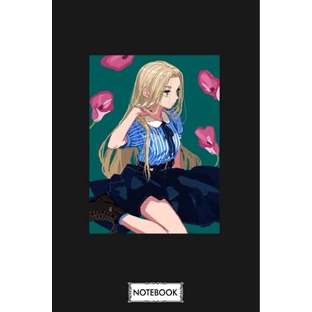 Anime Girl Waifu Retro Floral Aesthetic Japanese Otaku Gift Notebook ...