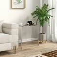 HOMCOM Modern Acrylic Side Table, Waterfall Design with Rounded Edges ...