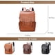 Men's Travel Backpack Vintage PU Leather Large Capacity Book Bag 15.6 ...