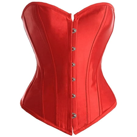 WEIS Black Red Faux Leather Corset Top Busiter Basques Party Costume ...