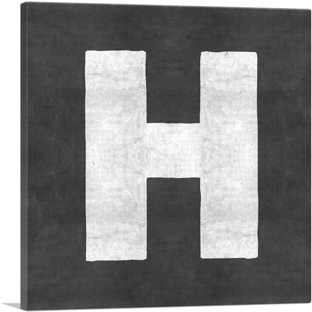 ARTCANVAS Chalkboard Alphabet Letter H Canvas Art Print - Size: 26" x ...