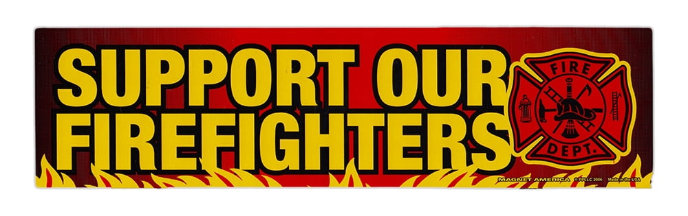 Paper & Party Supplies Bumper Stickers Support our Firefighters Sticker ...