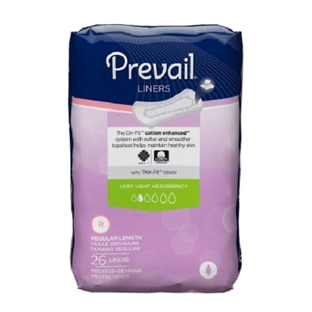 Prevail Very Light Absorbency Incontinence Liners, Regular Length, 26 ...