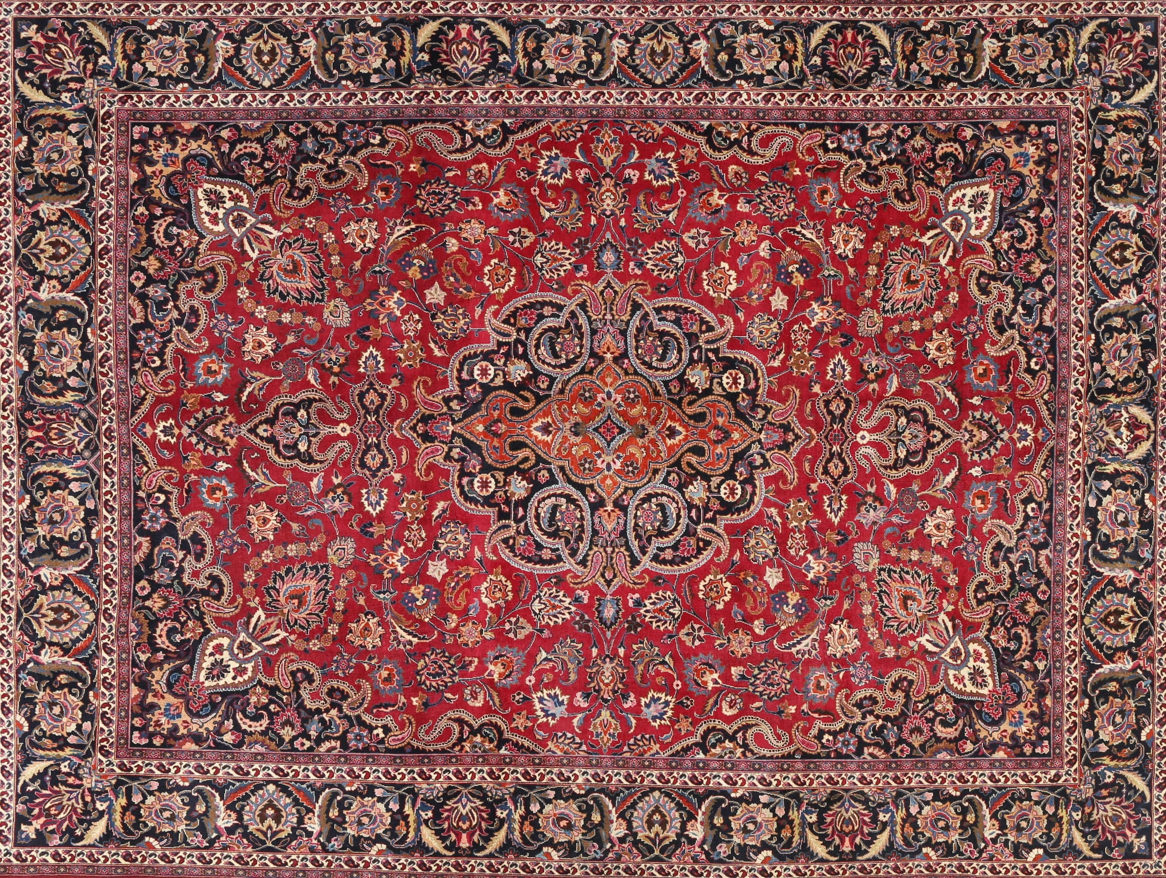 Ahgly Company Indoor Rectangle Traditional Saffron Red Persian Area ...
