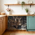 Forest Deer Small Cabinet Curtain 11''x13'', Farmhouse Vintage River ...
