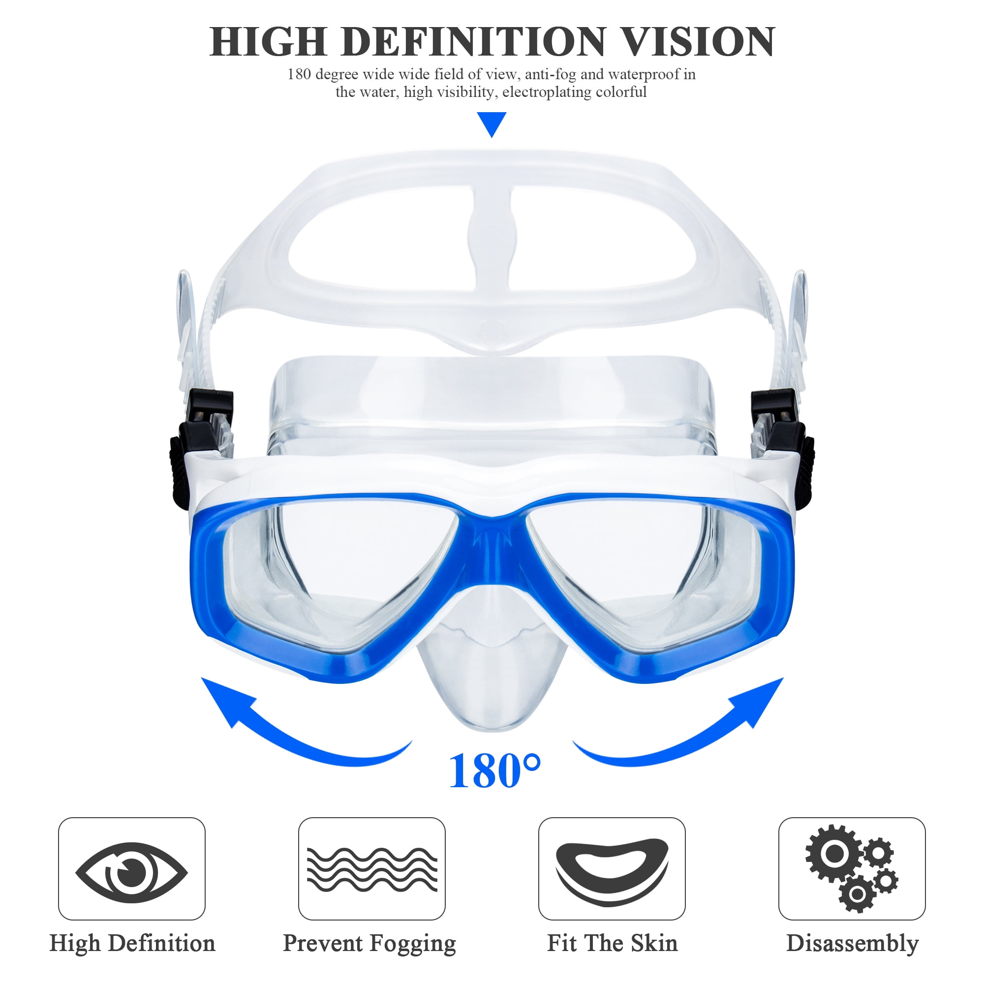 Fanhong Swim Mask for Adult, Diving Mask for Women / Men, Waterproof ...